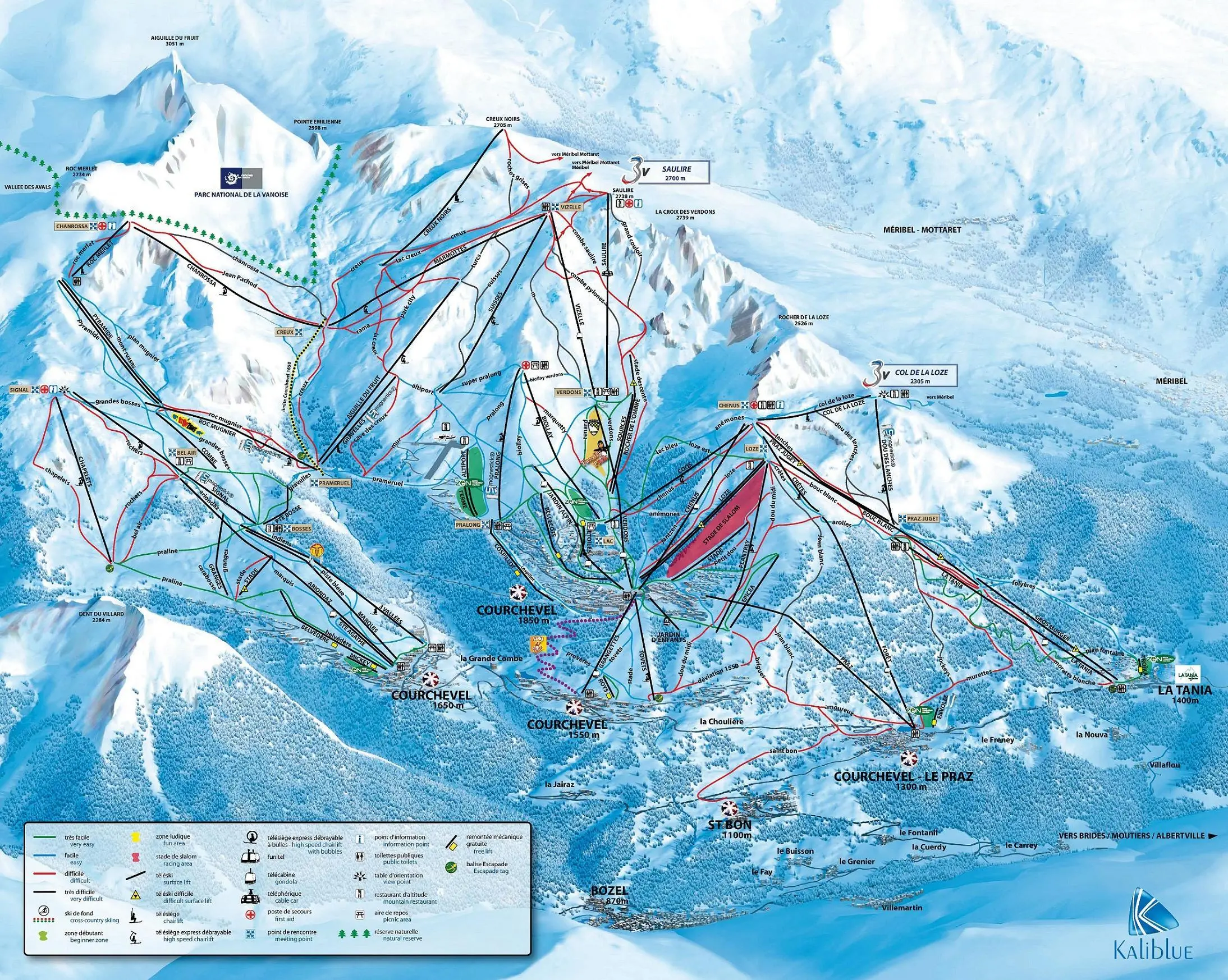Courchevel : la station de ski · Plan des Pistes